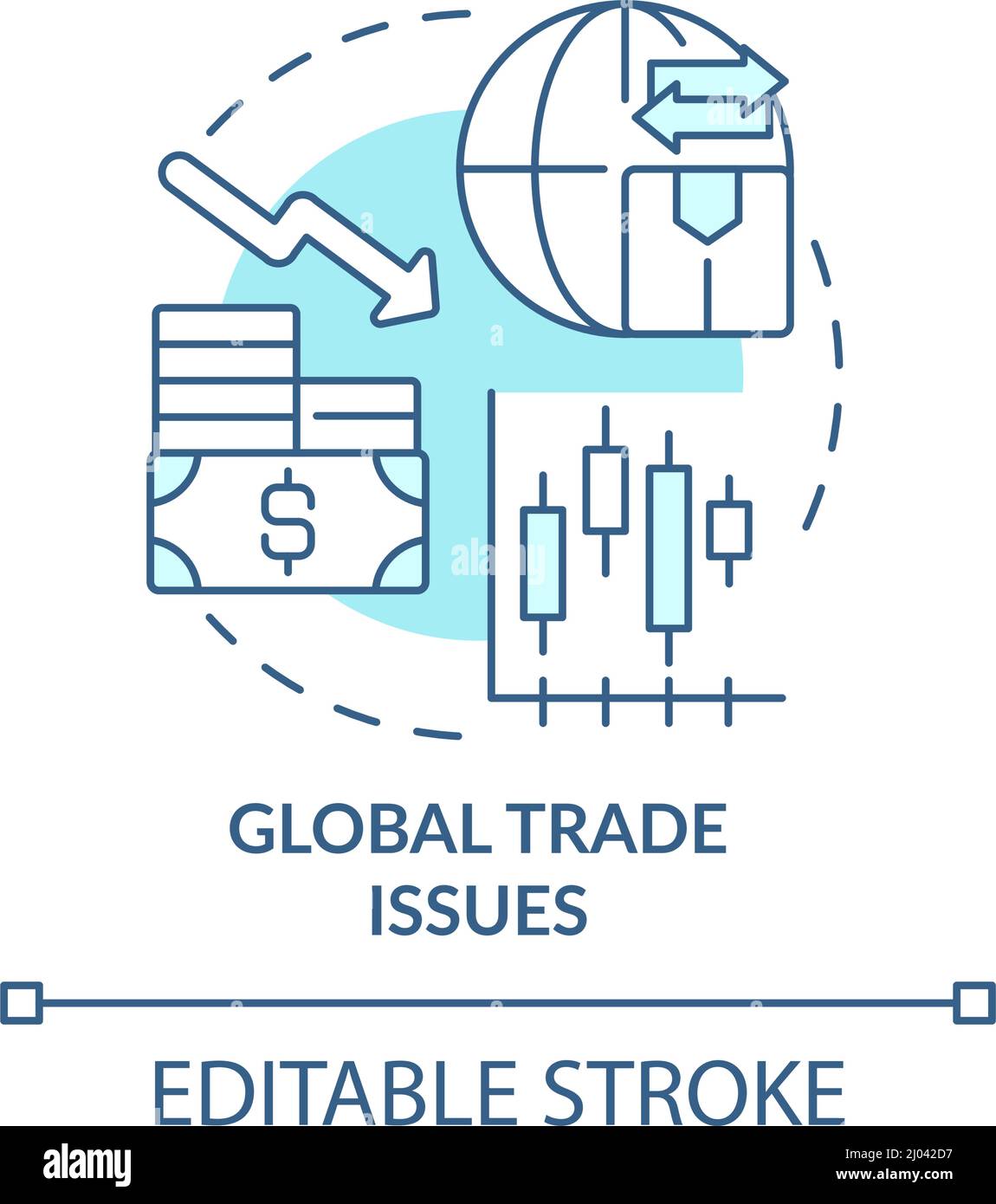 Global trade issues turquoise concept icon Stock Vector Image & Art - Alamy