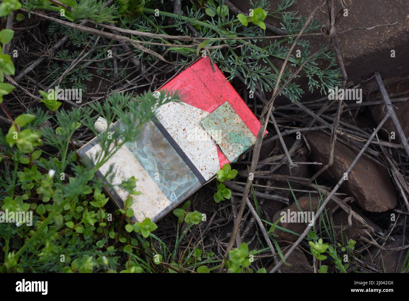 Old and unusual paper packaging from packs of cigarettes, which ...