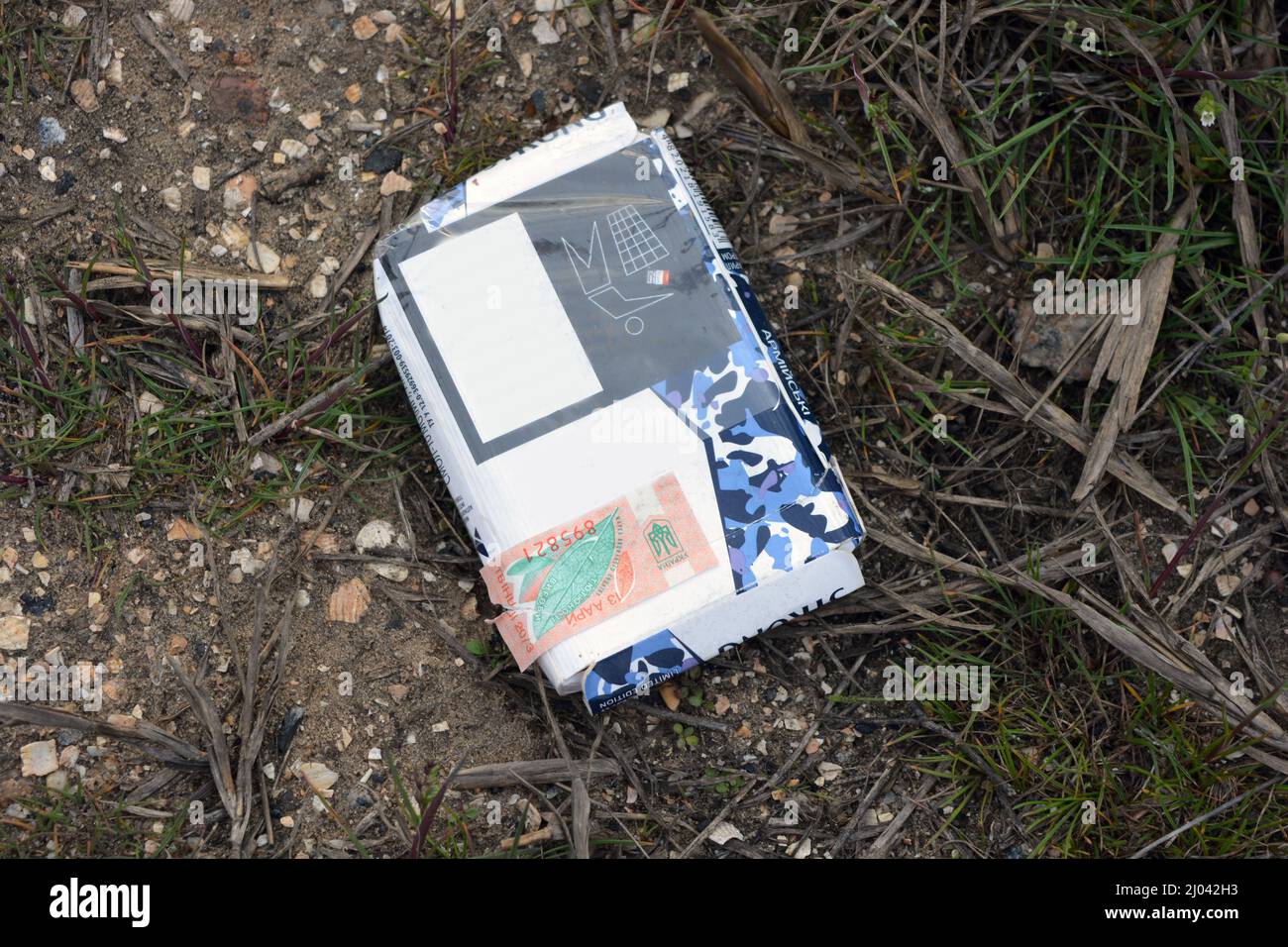 Old and unusual paper packaging from packs of cigarettes, which ...