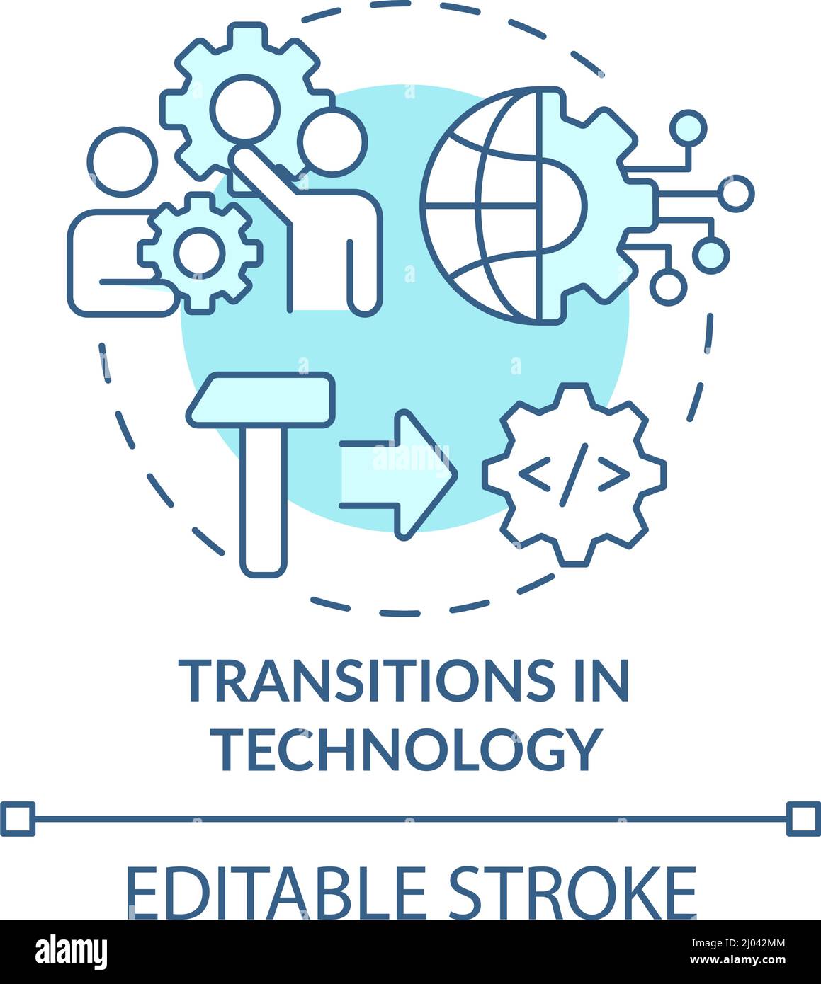 Transitions in technology turquoise concept icon Stock Vector Image ...