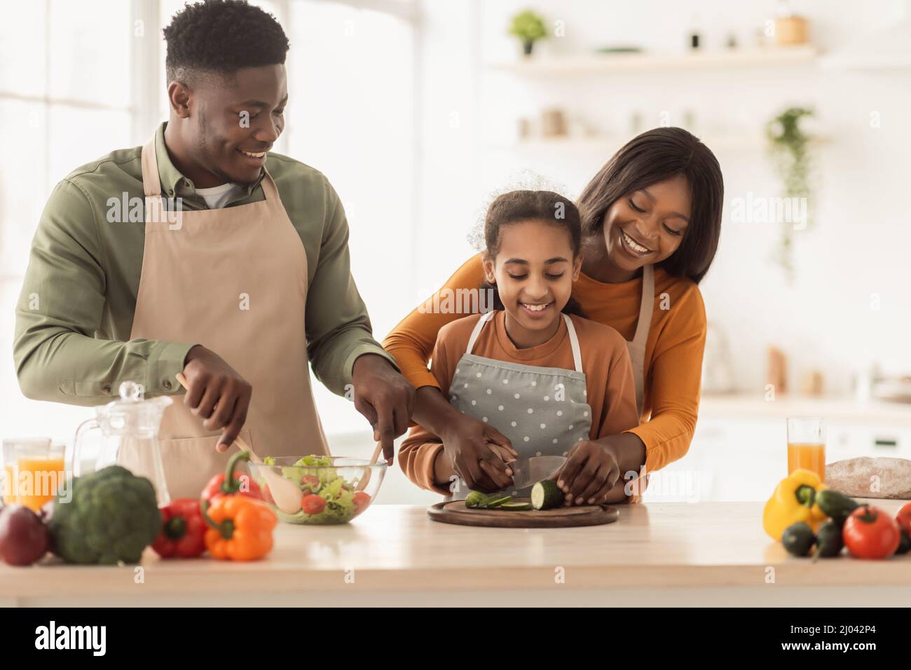 Family Making Dinner Together