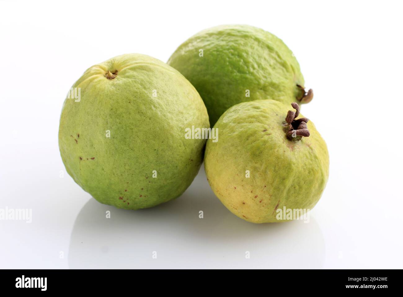 Three Guava Tropical Fruit Isolated on White Background Stock Photo - Alamy