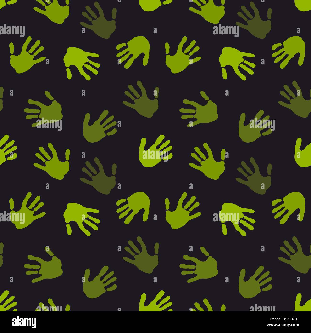 Seamless coloured handprint pattern for fabrics and packaging and gifts ...