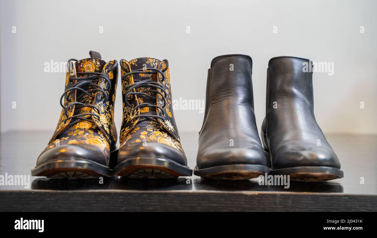 Two pairs of shoes vintage hi-res stock photography and images - Alamy