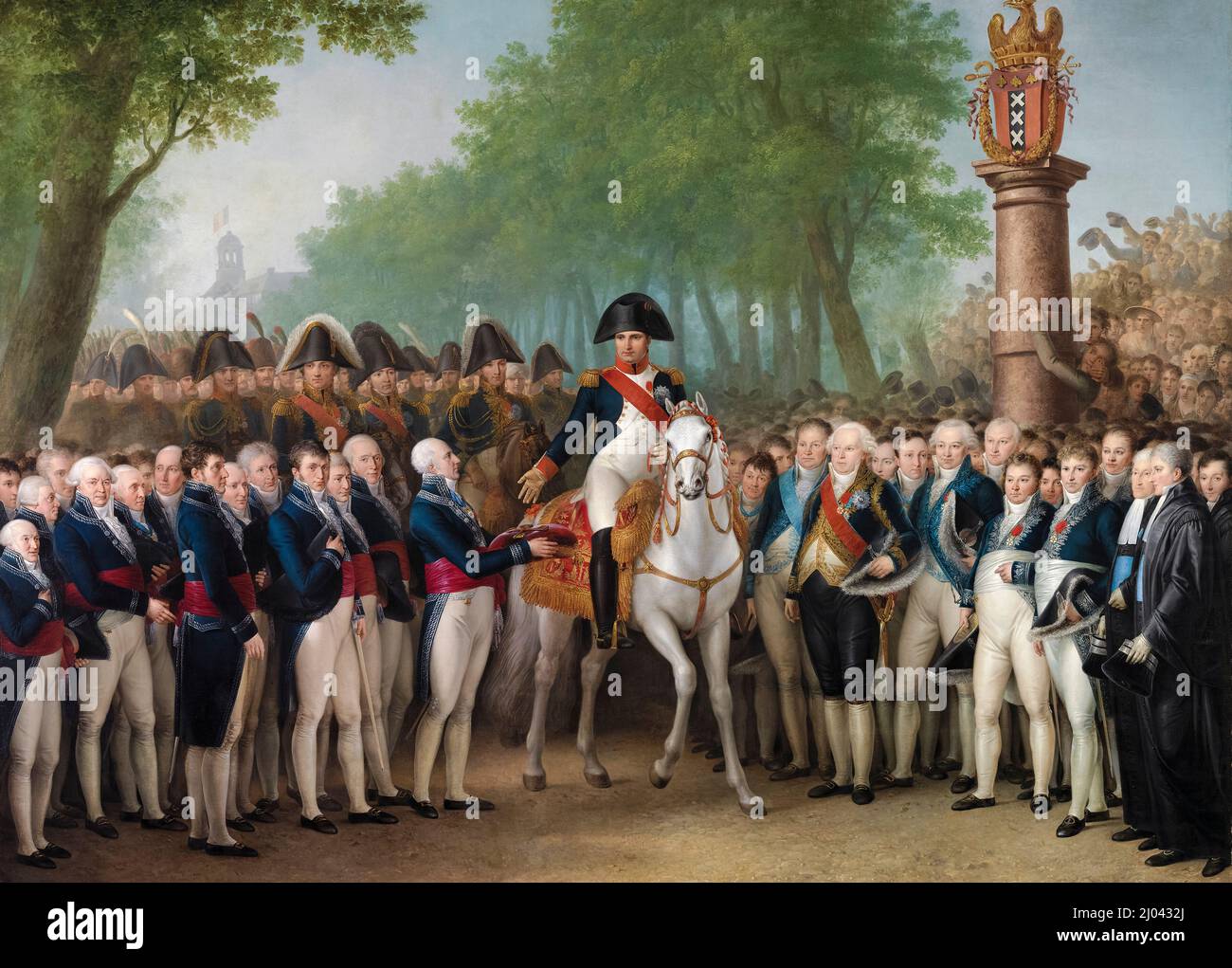Napoleon's arrival in Amsterdam, 9th October 1811, oil on canvas ...