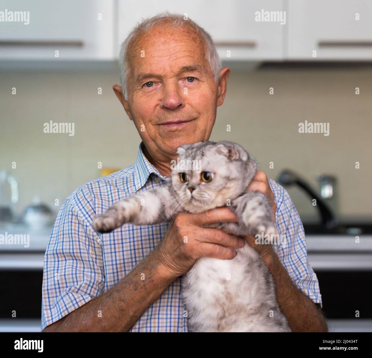 Old man and his cat hi-res stock photography and images - Alamy
