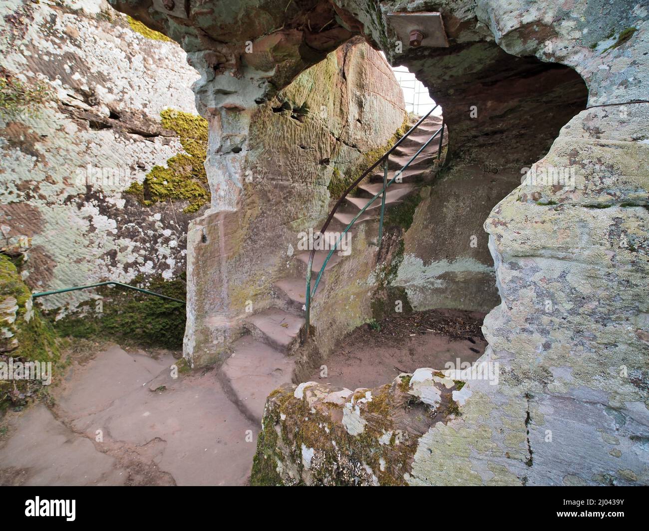 Stairs in Burg Drachenfels, Busenberg, Germany Stock Photo - Alamy