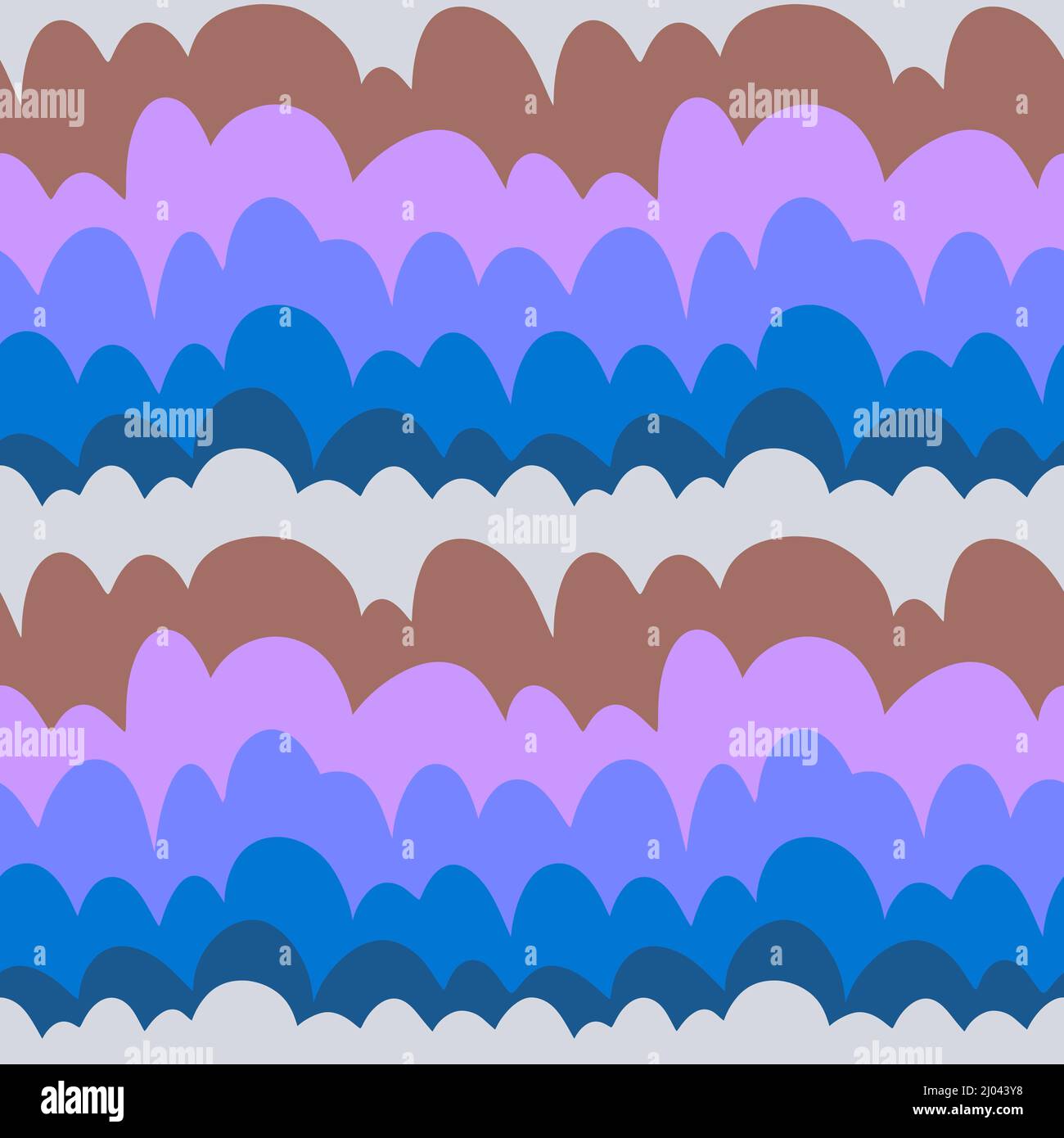 Seamless waves pattern with cartoon clouds for wallpaper and fabrics ...