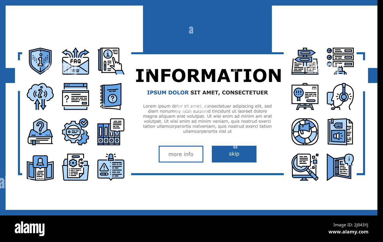 Information And Client Supporting Landing Header Vector Stock Vector ...