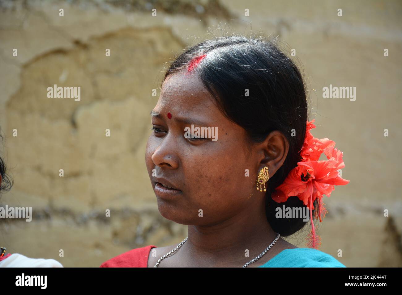 Santiniketan, India. 15th Mar, 2022. Baha the flower festival of Santal ...