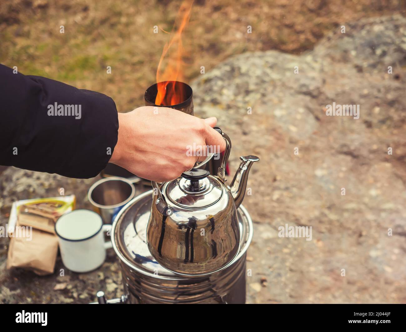 Fire from chimney samovar hi-res stock photography and images - Alamy