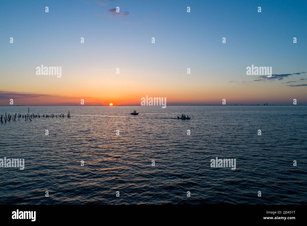 Beautiful bay boats sunset aerial hi-res stock photography and images ...