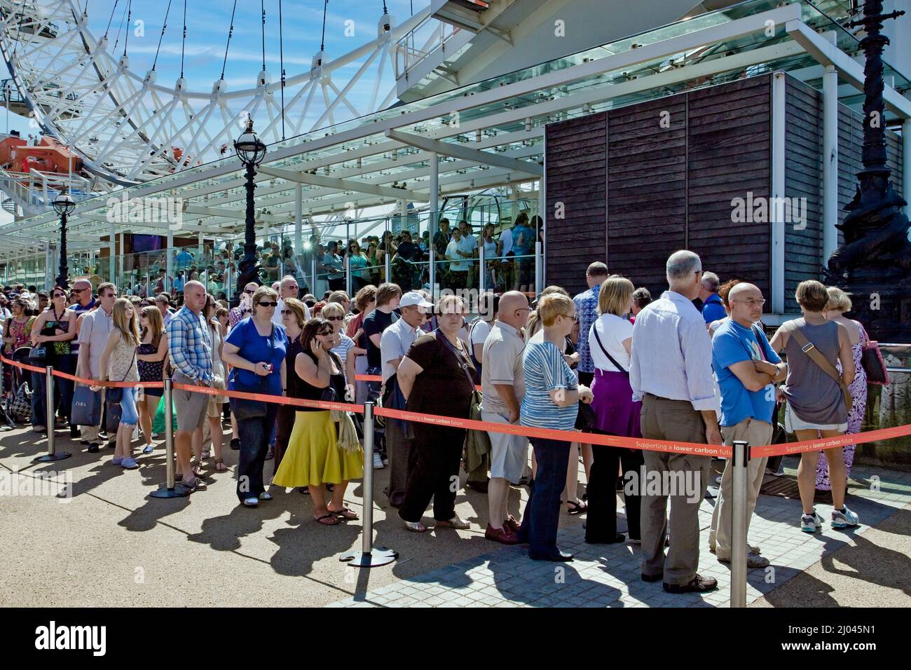 Large queue,London Eye,South Bank,London,England Stock Photo - Alamy