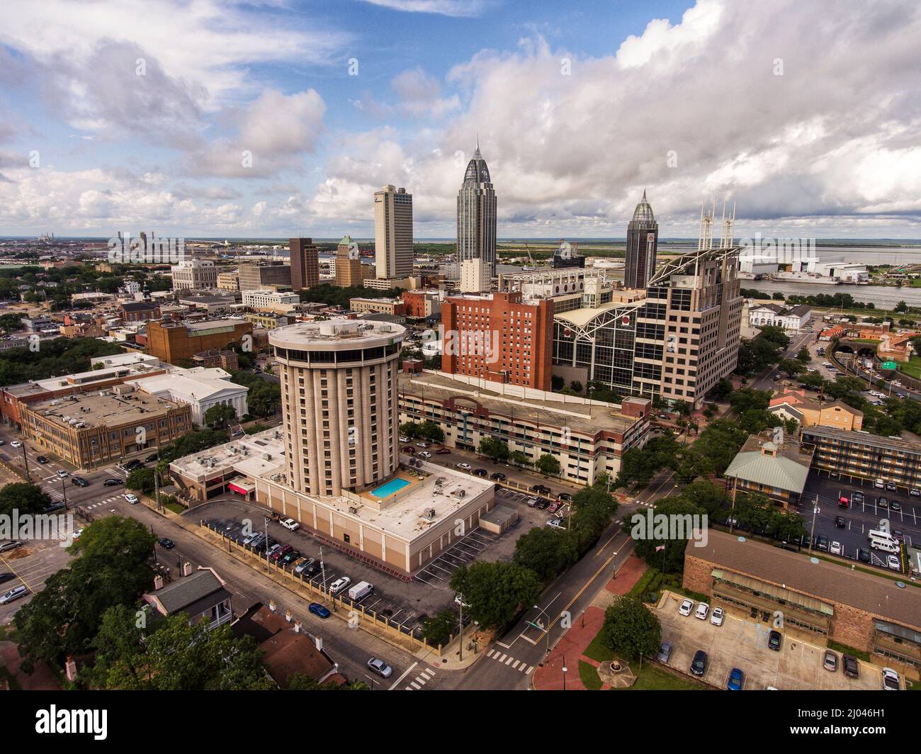 Aerial views of downtown Mobile, Alabama Stock Photo - Alamy