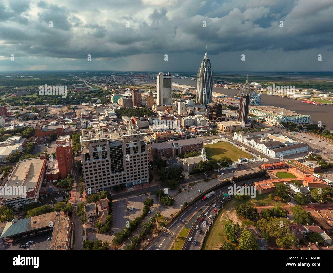 Mobile civic center aerial hi-res stock photography and images - Alamy