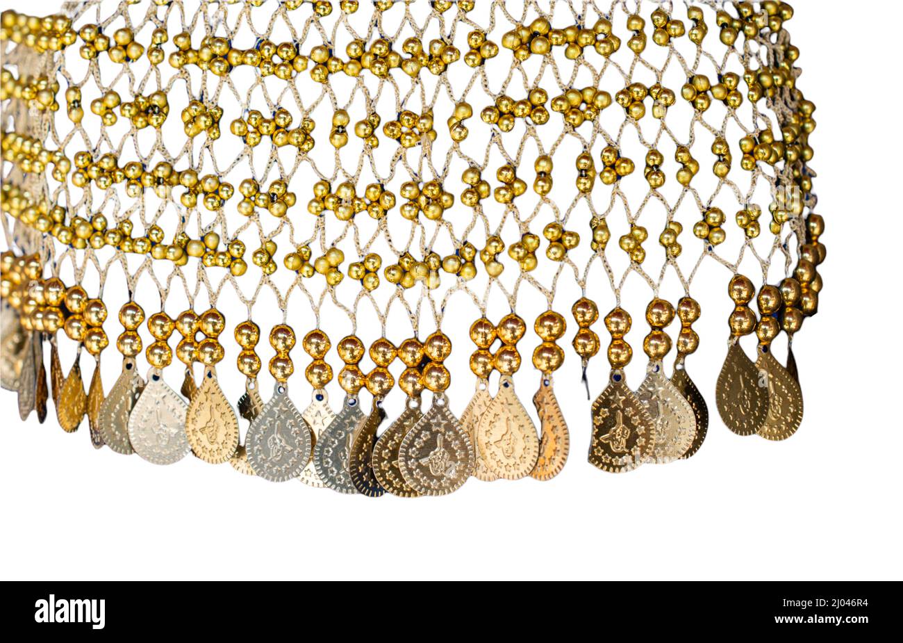 Colorful ornamentation of beads isolated on a white background Stock ...