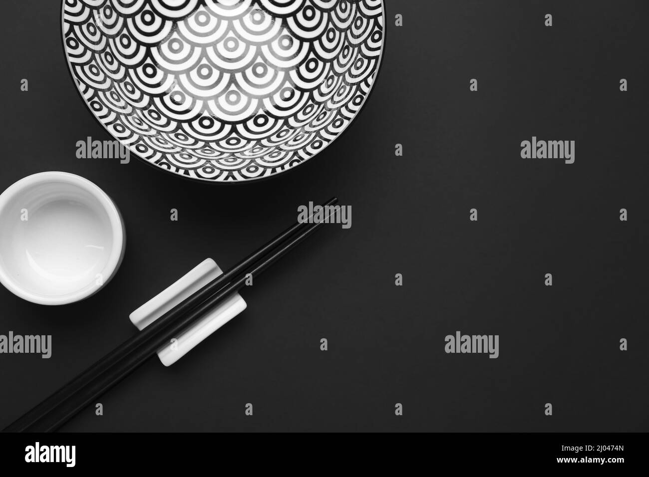 Top view chinese cuisine Black and White Stock Photos & Images - Alamy