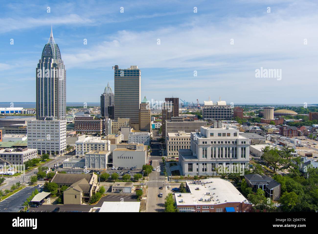 Aerial views of downtown Mobile, Alabama Stock Photo - Alamy