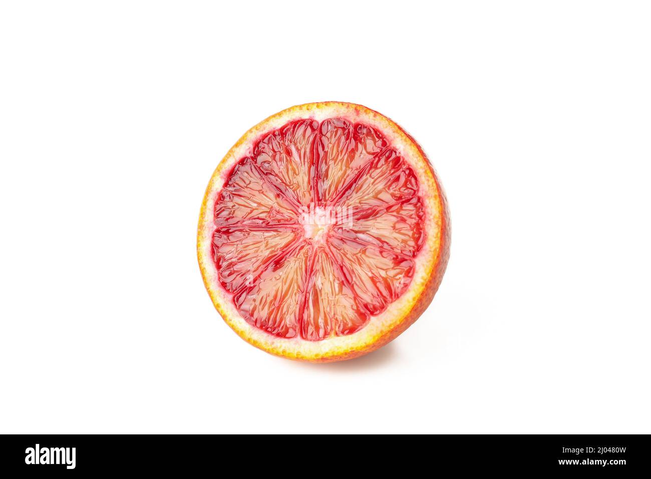 Half of red orange isolated on white background Stock Photo - Alamy