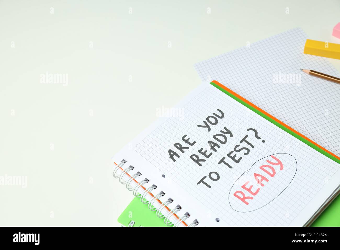 Concept of exams and tests, space for text Stock Photo - Alamy