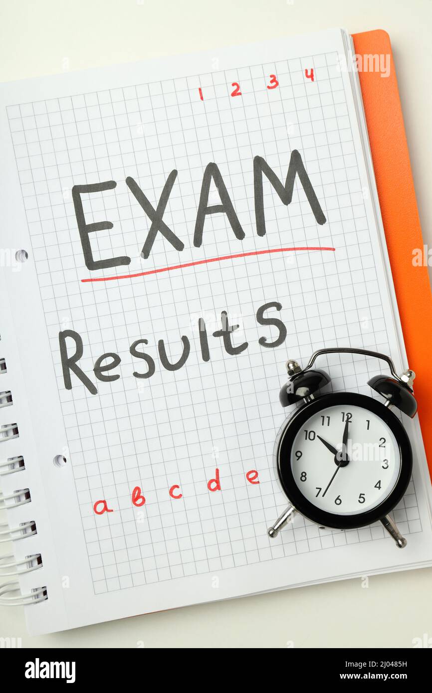 Concept of exams and tests, top view Stock Photo - Alamy