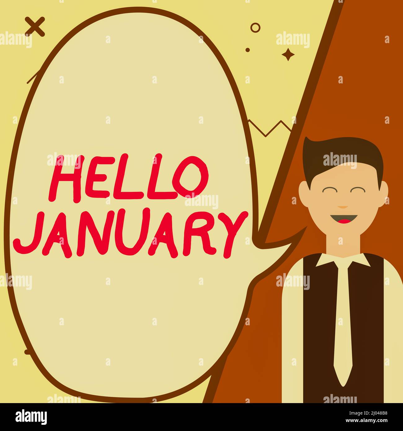 Writing displaying text Hello January. Business overview a greeting or ...