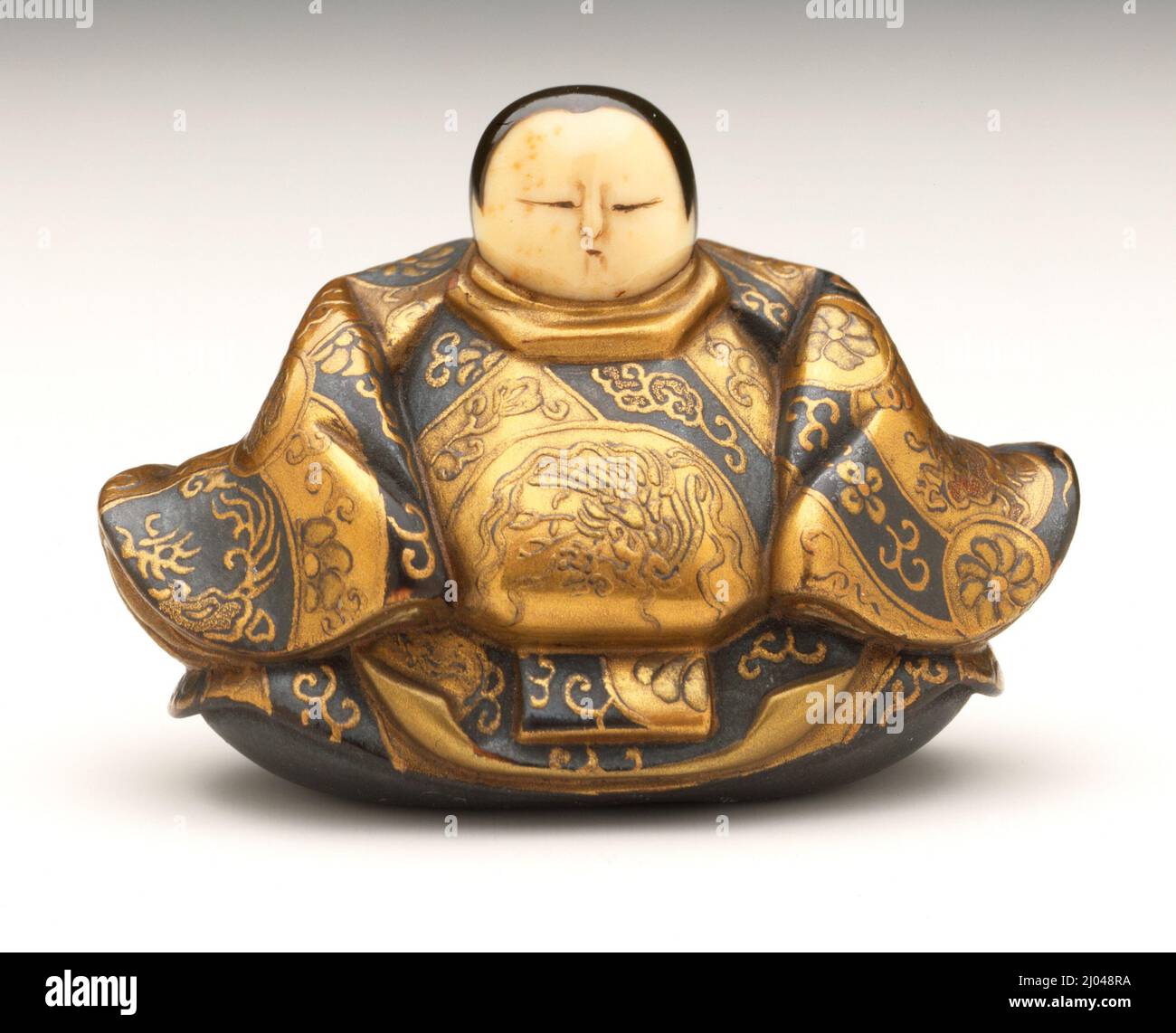 Seated Doll. Japan, 19th century. Costumes; Accessories. Gold lacquer ...