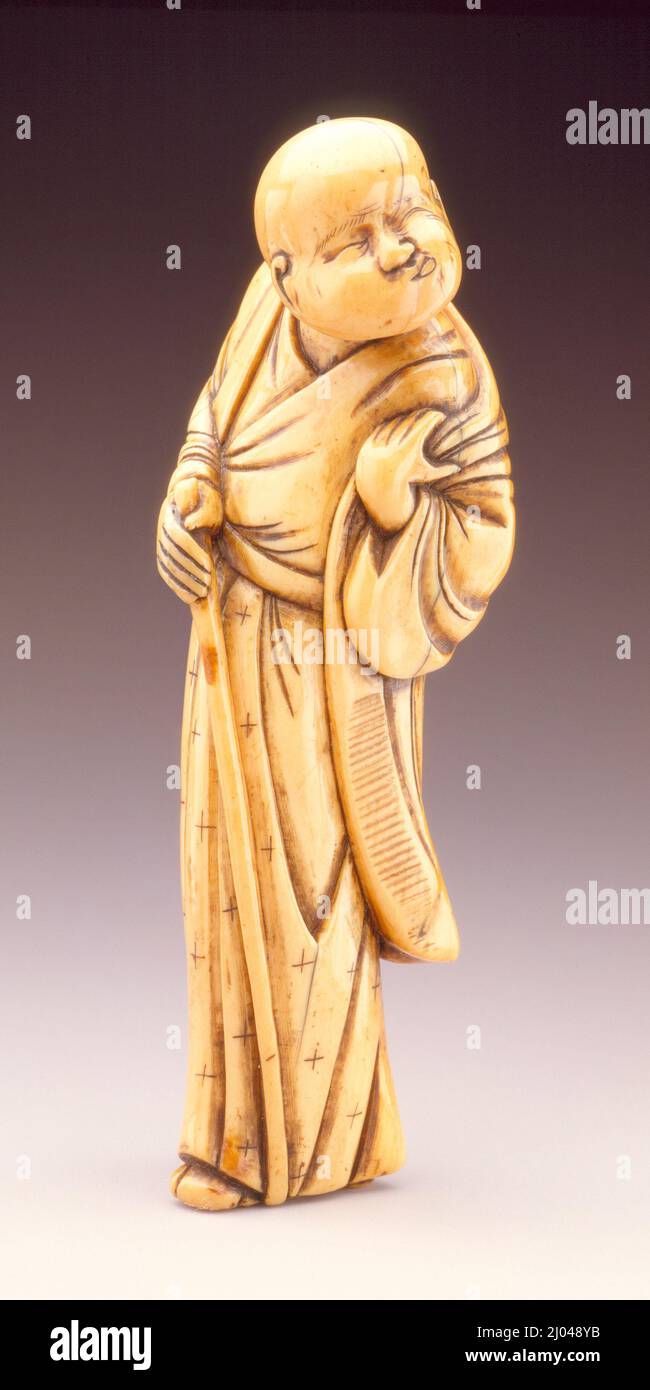 Blind Masseur. Japan, 18th century. Costumes; Accessories. Ivory with ...