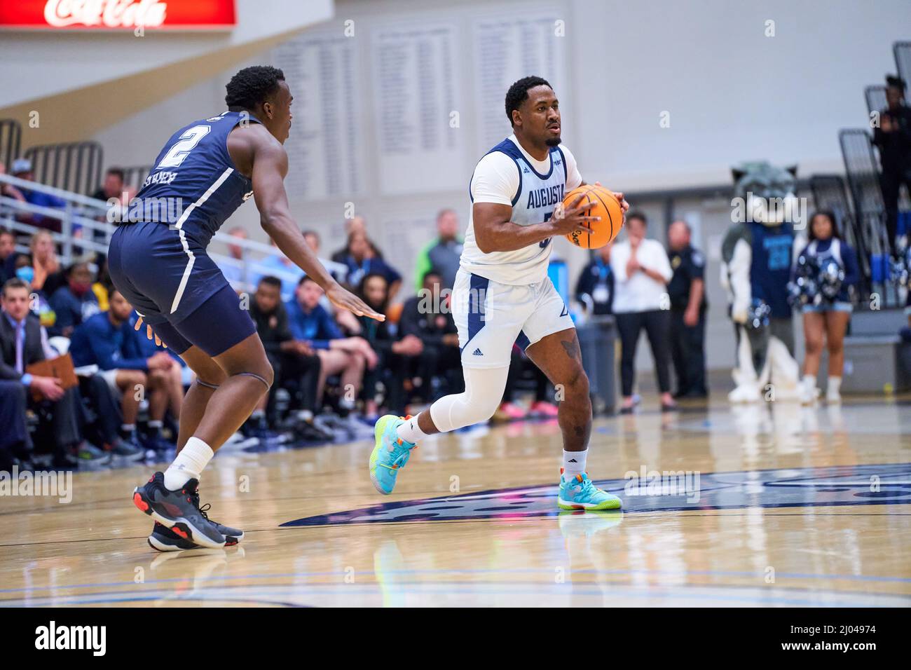 Augusta, USA. 15th Mar, 2022. Miguel Arnold and the Augusta Jaguars ...