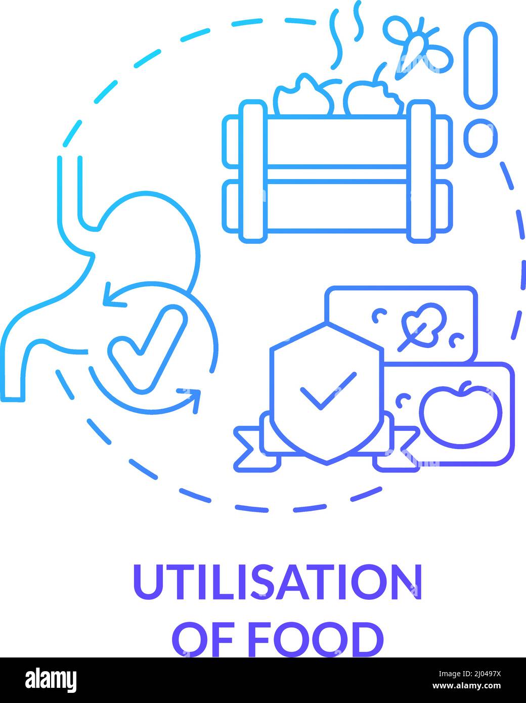 Utilisation of food blue gradient concept icon Stock Vector Image & Art ...