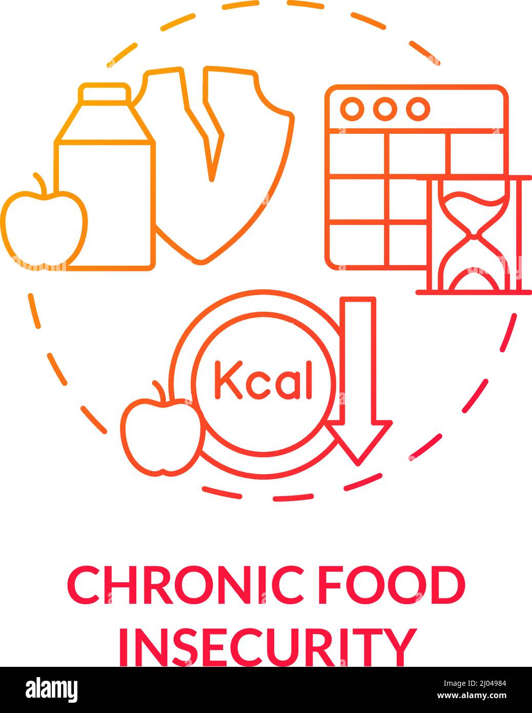 Chronic food insecurity red gradient concept icon Stock Vector Image ...