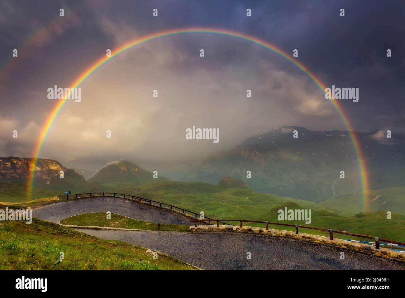 Fantastic evening landscape glowing by sunlight. Dramatic and ...