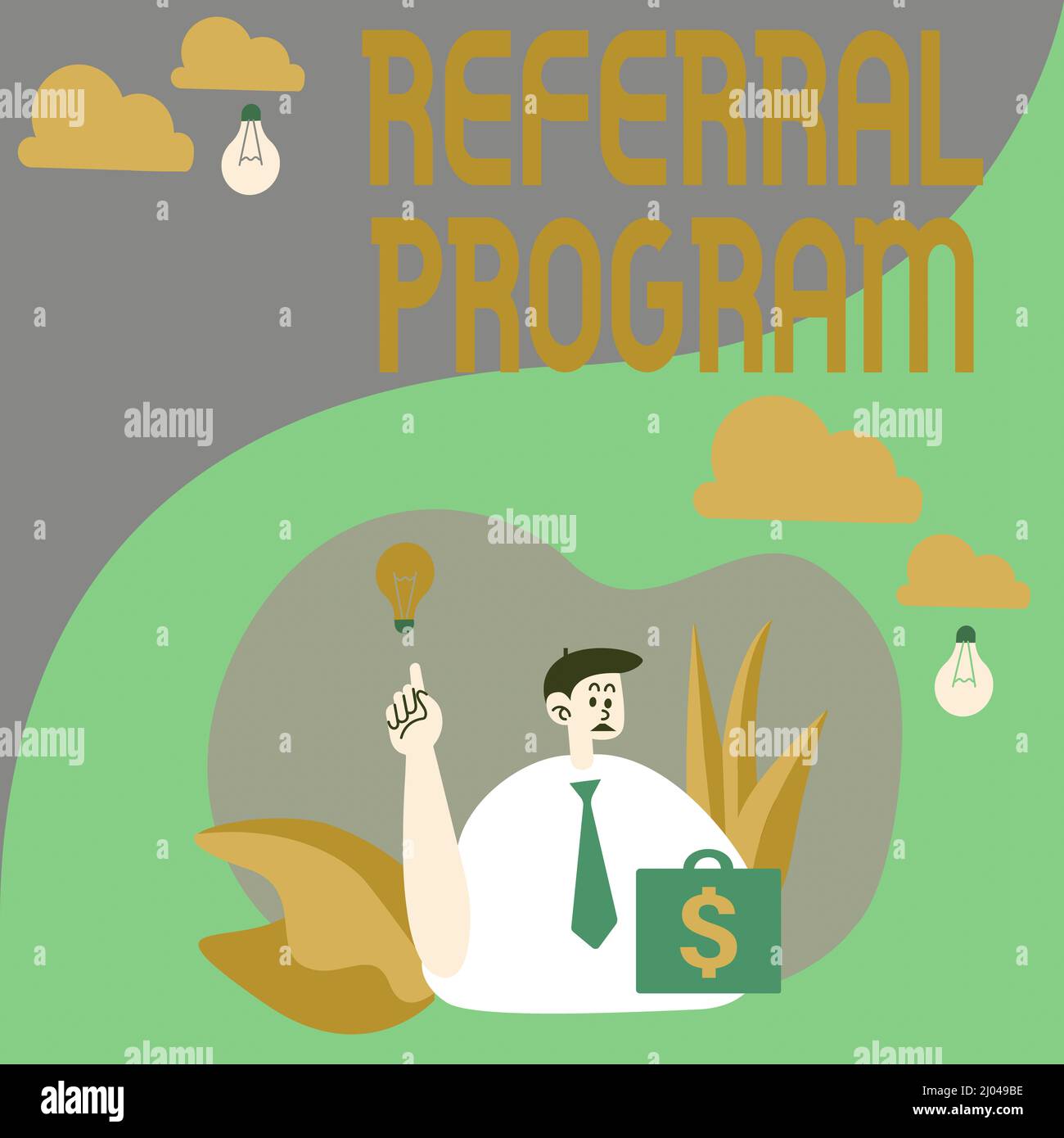 Text caption presenting Referral Program. Concept meaning sending own ...