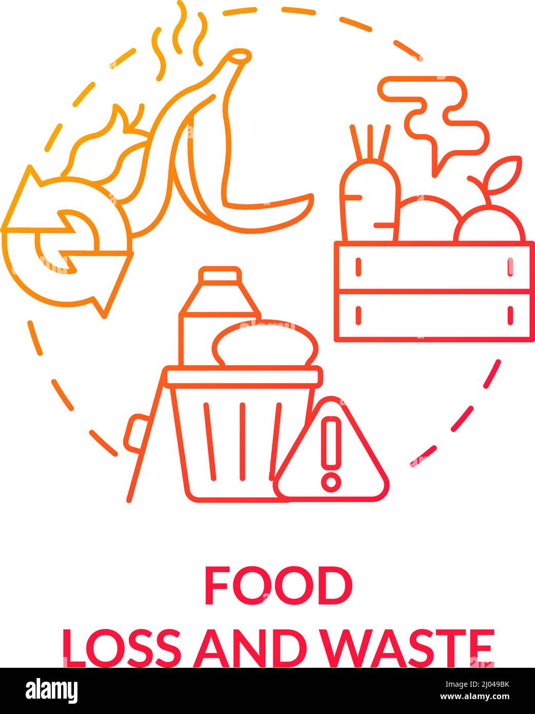 Food loss and waste red gradient concept icon Stock Vector Image & Art ...