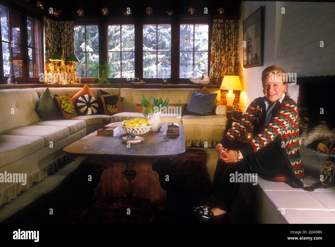 Deborah Kerr at her home in Switzerland Stock Photo - Alamy