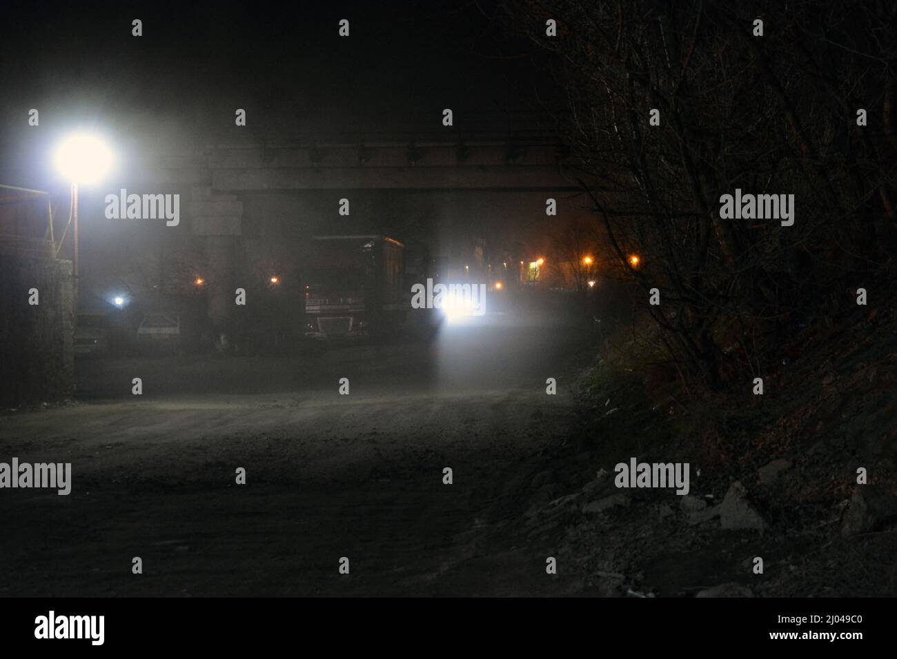 Industrial area, hills and mountains of gray slag, residues from the ...