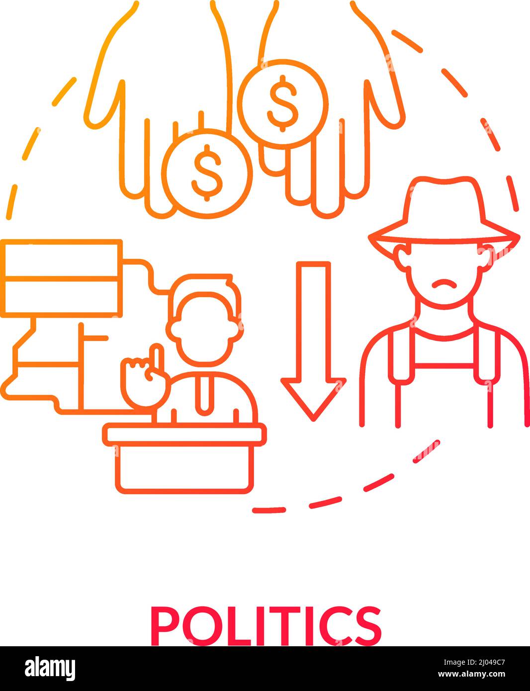 Politics red gradient concept icon Stock Vector Image & Art - Alamy