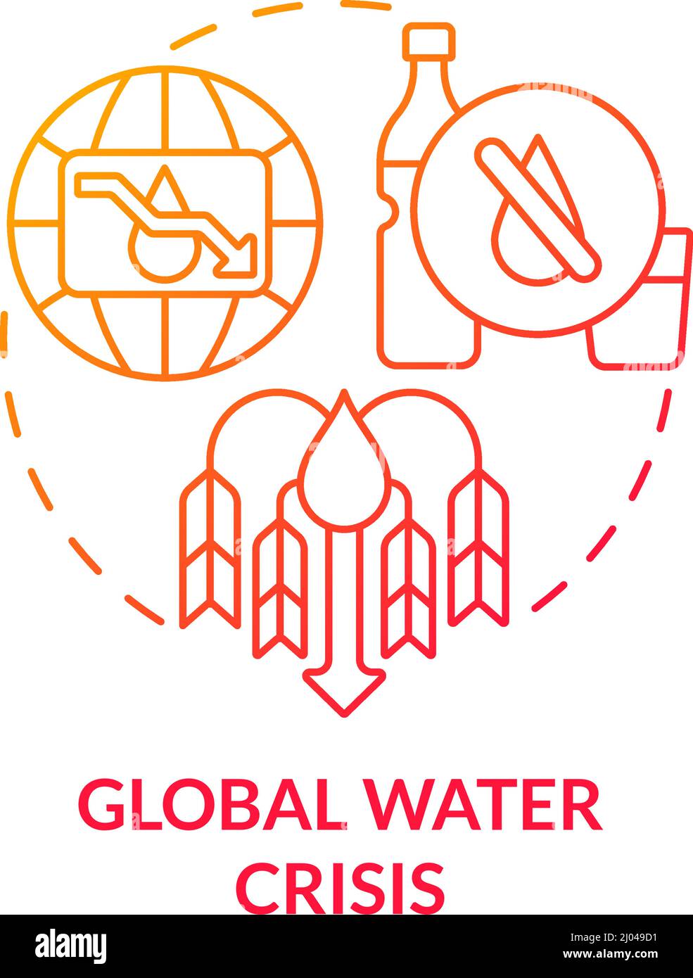 Global water crisis red gradient concept icon Stock Vector Image & Art ...