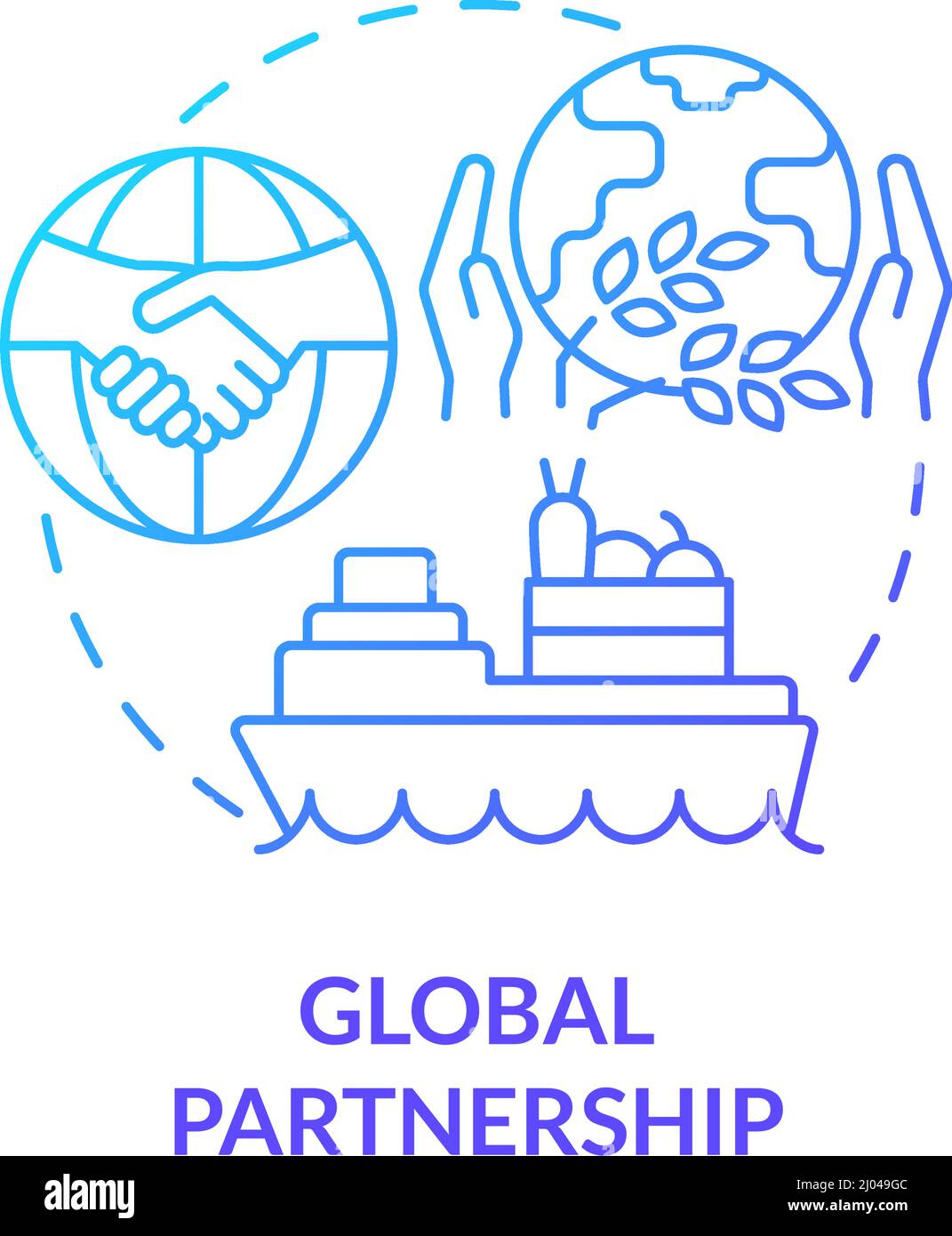 Global partnership blue gradient concept icon Stock Vector Image & Art ...