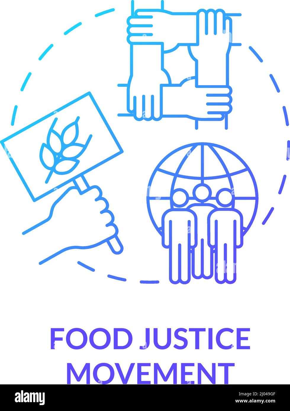 Food justice movement blue gradient concept icon Stock Vector Image ...