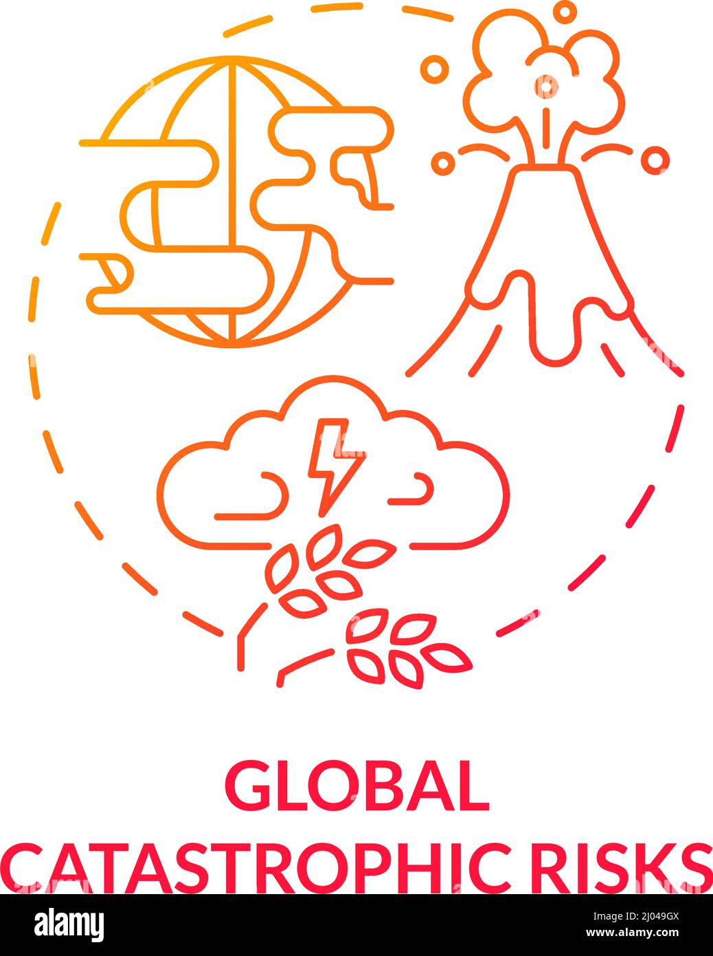 Global catastrophic risks red gradient concept icon Stock Vector Image ...