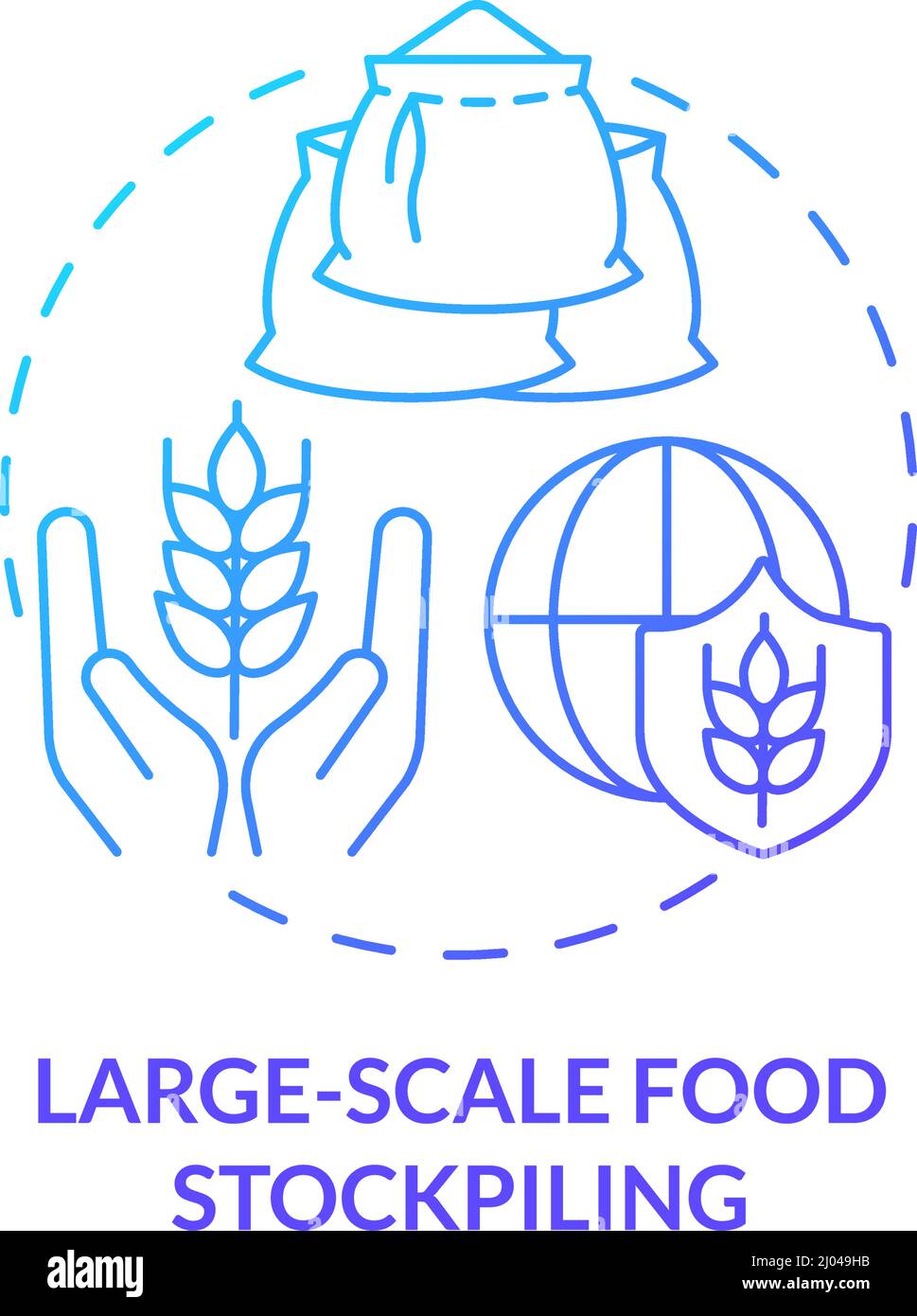 Large scale food stockpiling blue gradient concept icon Stock Vector ...