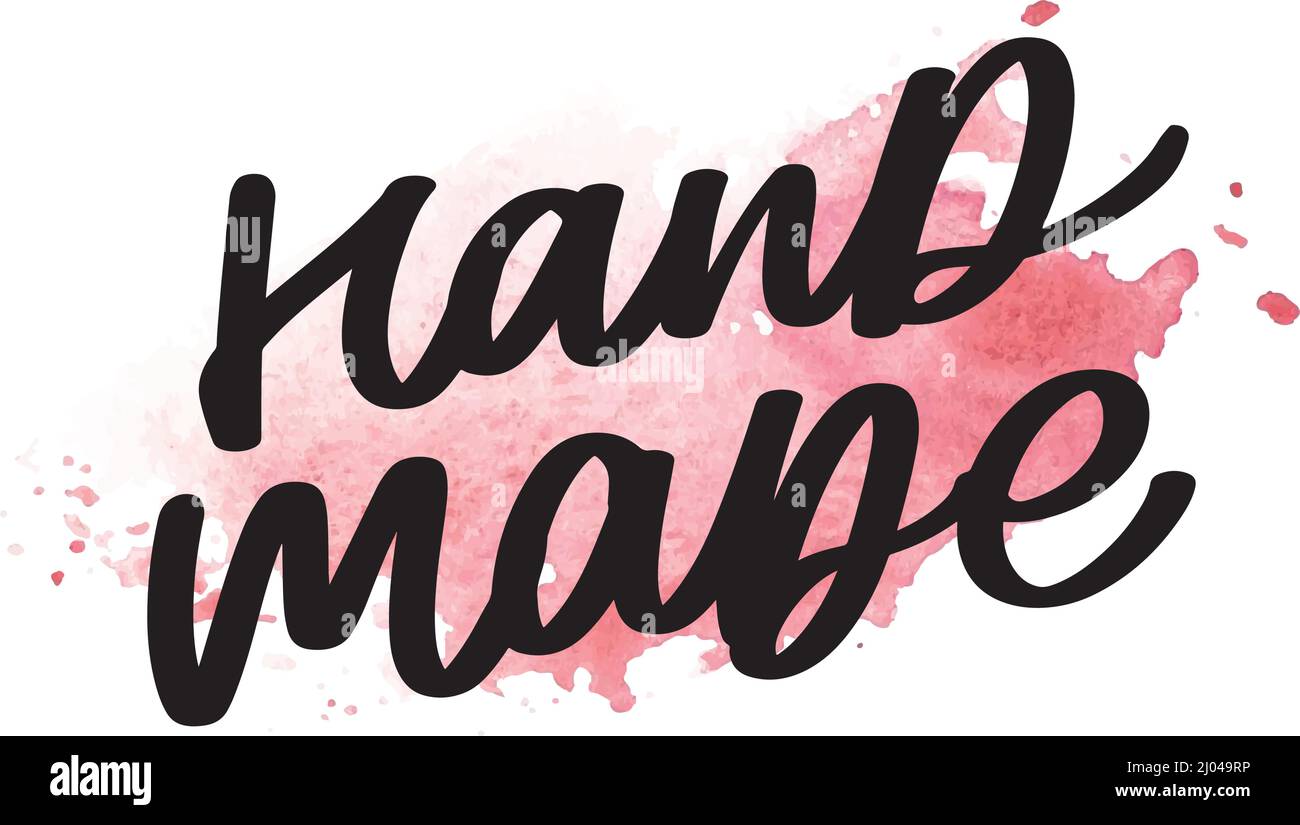 Label or logo with lettering hand made. Vector flat illustrations ...