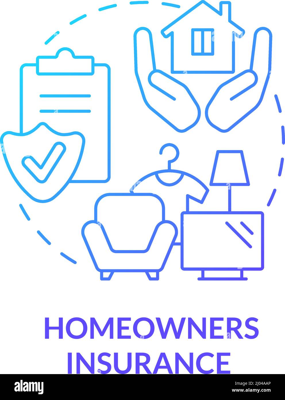 Homeowners insurance blue gradient concept icon Stock Vector Image ...