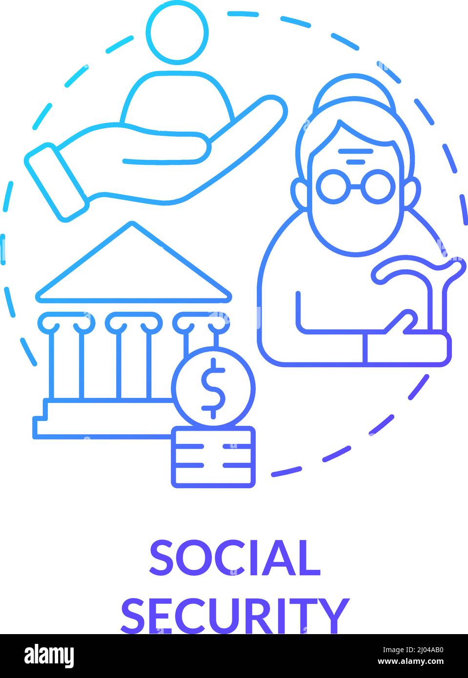 Social security blue gradient concept icon Stock Vector Image & Art - Alamy