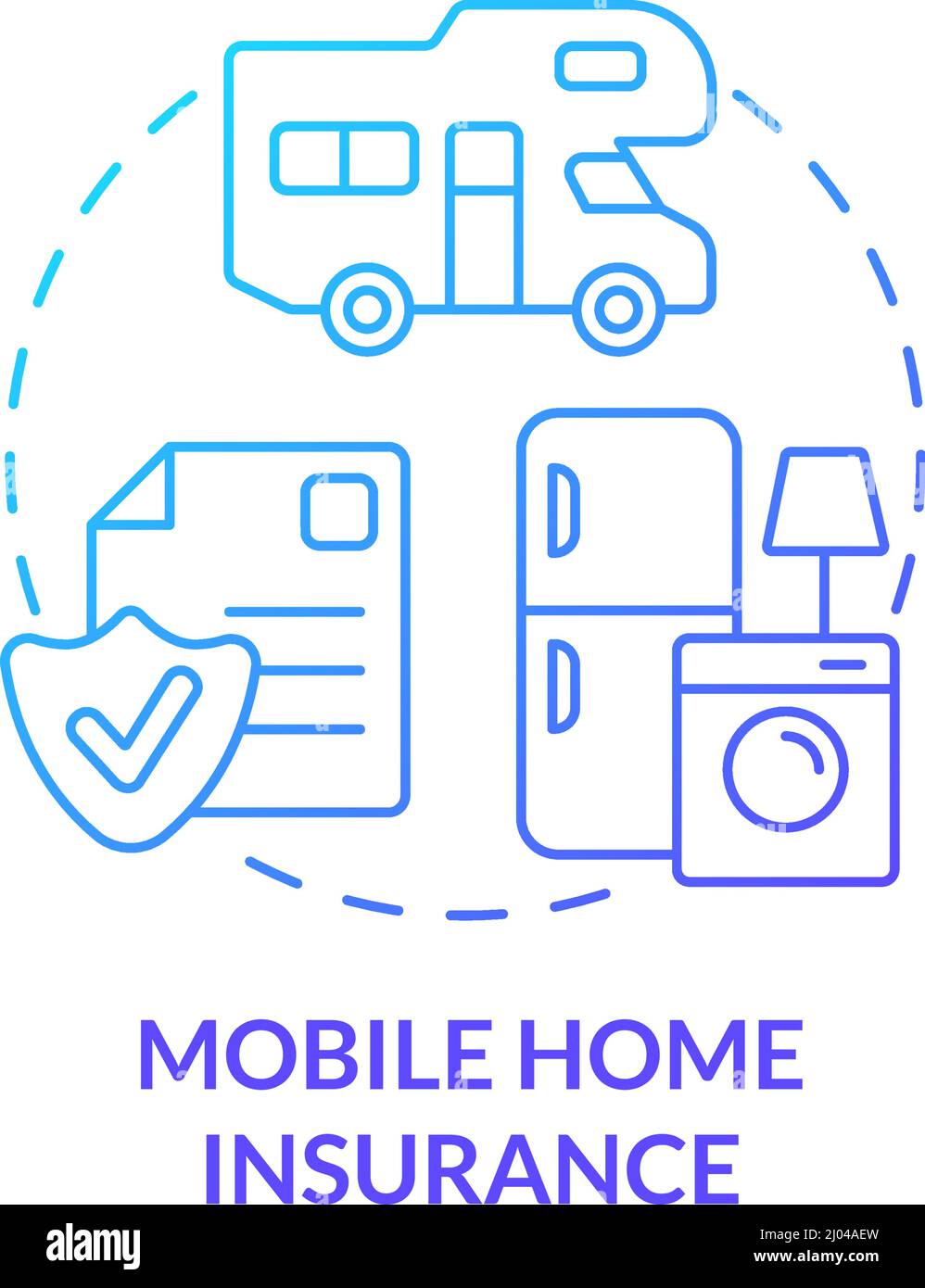 Mobile home insurance blue gradient concept icon Stock Vector Image ...