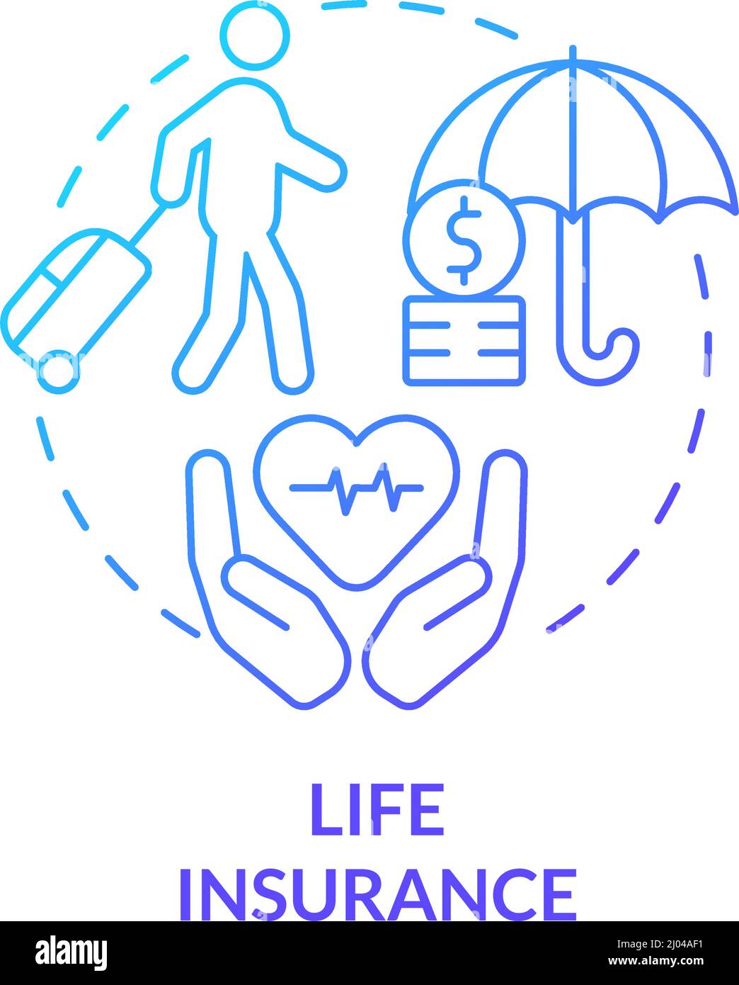 Life insurance blue gradient concept icon Stock Vector Image & Art - Alamy