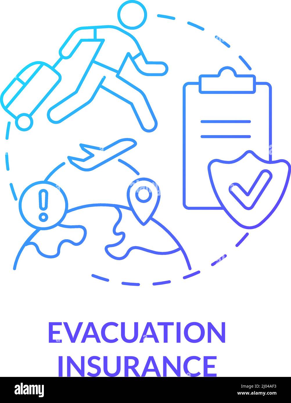 Evacuation insurance blue gradient concept icon Stock Vector Image ...