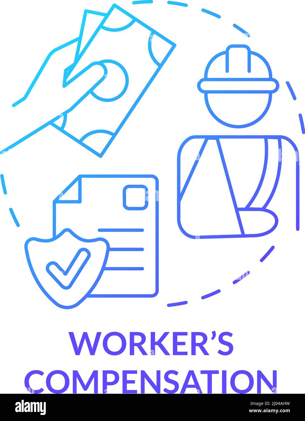 Worker compensation blue gradient concept icon Stock Vector Image & Art ...