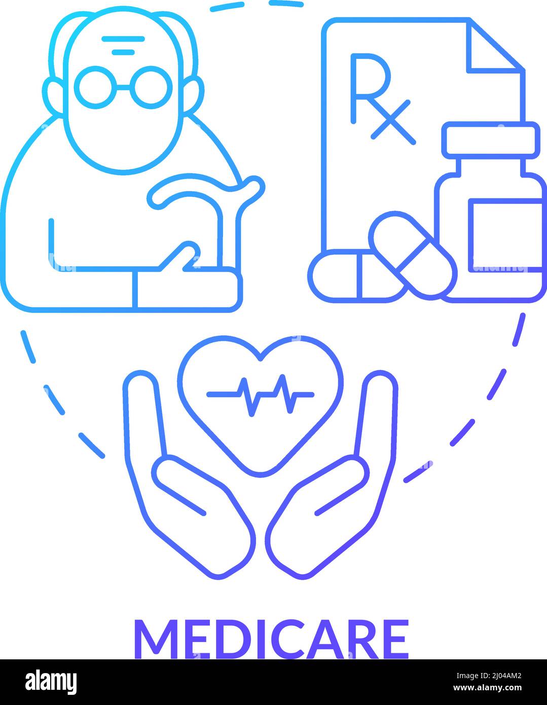 Medicare blue gradient concept icon Stock Vector Image & Art - Alamy